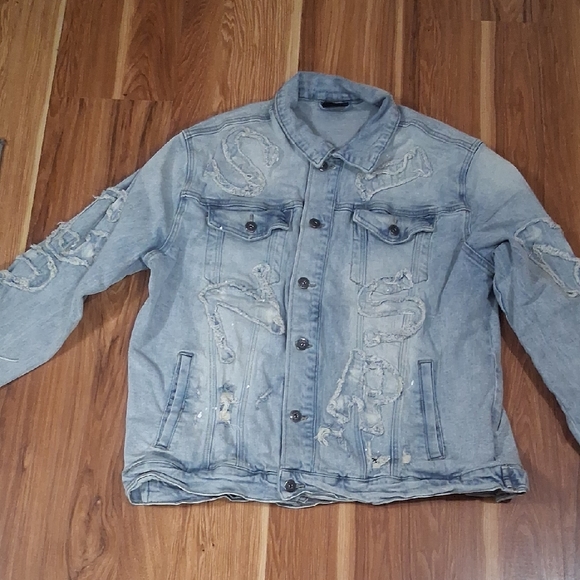 smoke rise ny | Jackets & Coats | Mens Distressed Denim Jacket | Poshmark